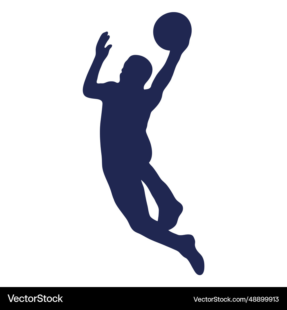 Layup basketball silhouette Royalty Free Vector Image