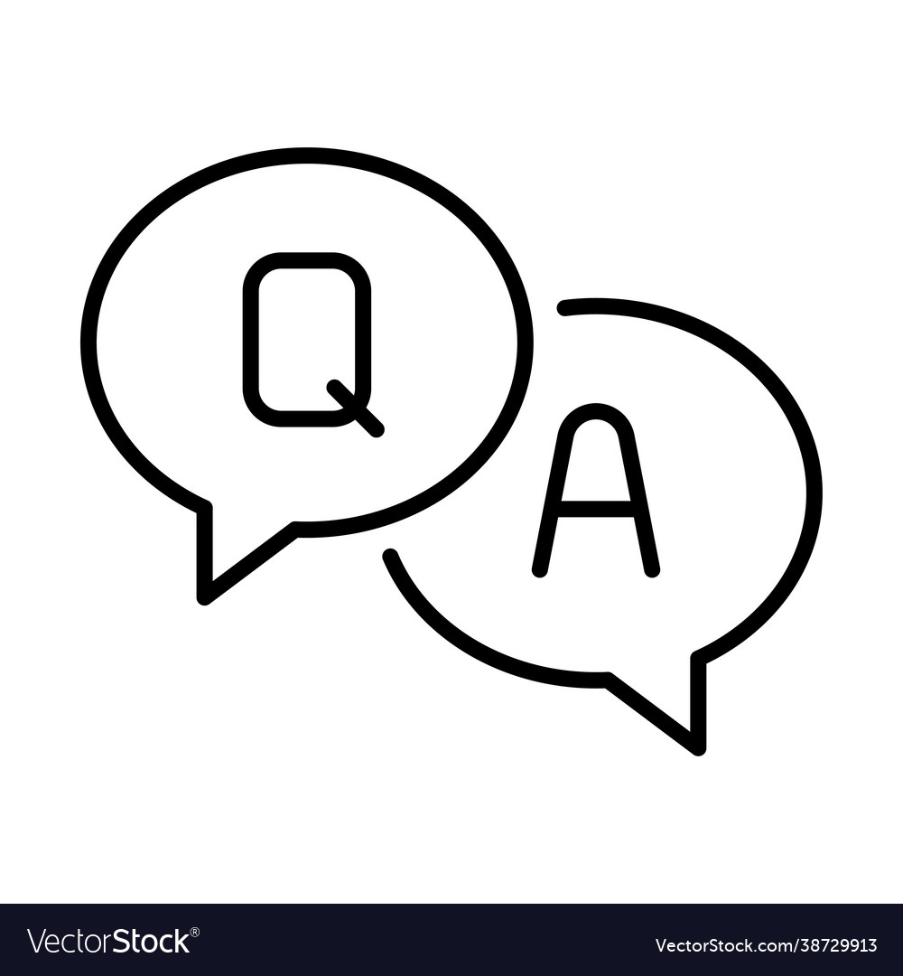Linear simple question answer icon Royalty Free Vector Image