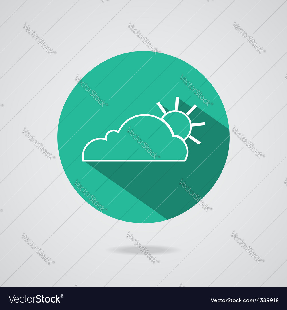 Abstract cloud icon teal button Royalty Free Vector Image