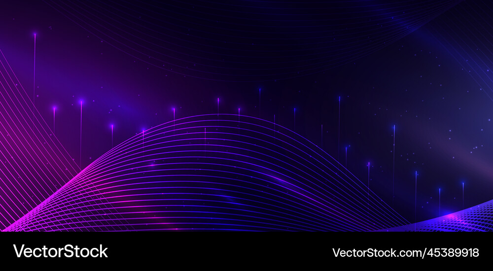 Abstract digital technology futuristic neon lines Vector Image