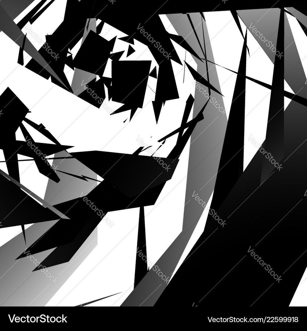 Abstract edgy angled shapes texture monochrome Vector Image