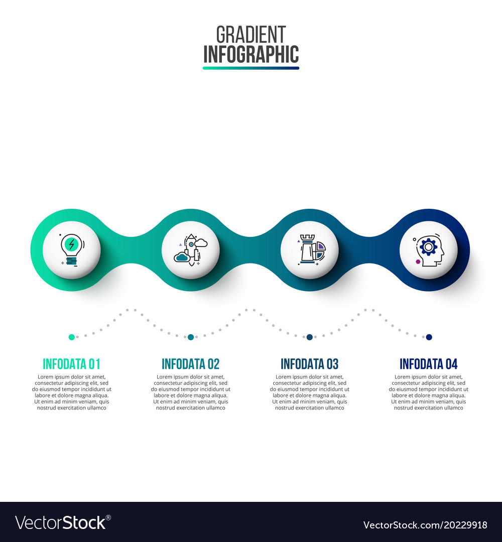 Abstract gradientdiagram with 4 steps Royalty Free Vector