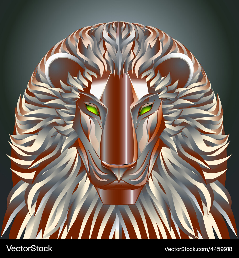 Animals lion red technology cyborg metal robot Vector Image