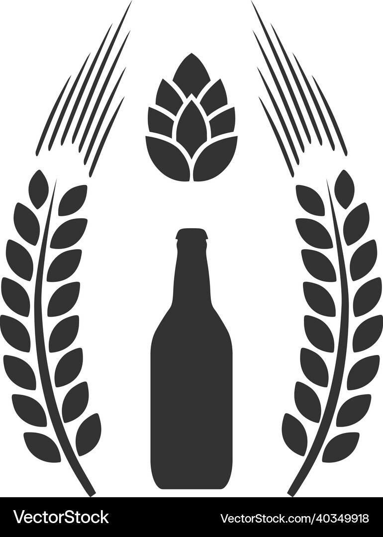 Barley beer logo flat icon symbol Royalty Free Vector Image