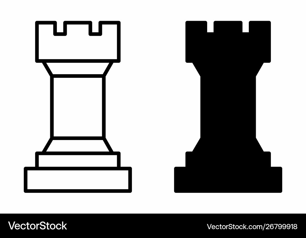 Chess tower icons Royalty Free Vector Image - VectorStock
