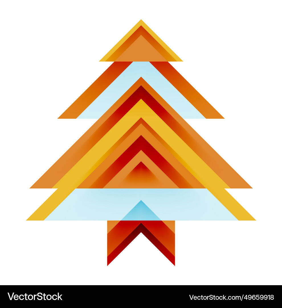 Christmas tree abstract geometric triangles new Vector Image