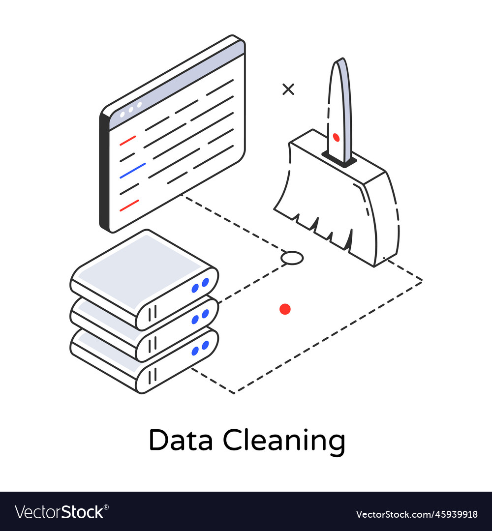 Data cleaning Royalty Free Vector Image - VectorStock