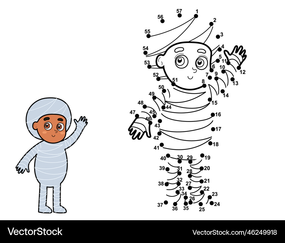 Dot to game for kids connect the dots Royalty Free Vector