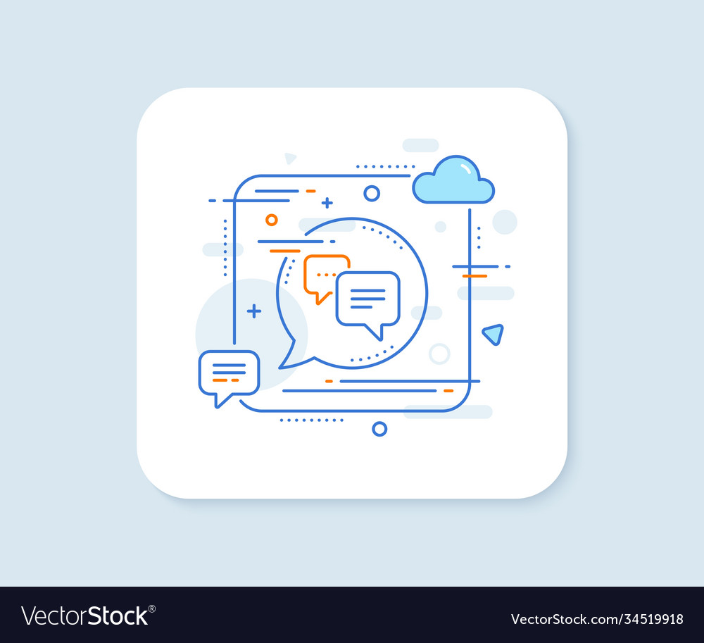 Dots message line icon chat comment sign speech Vector Image