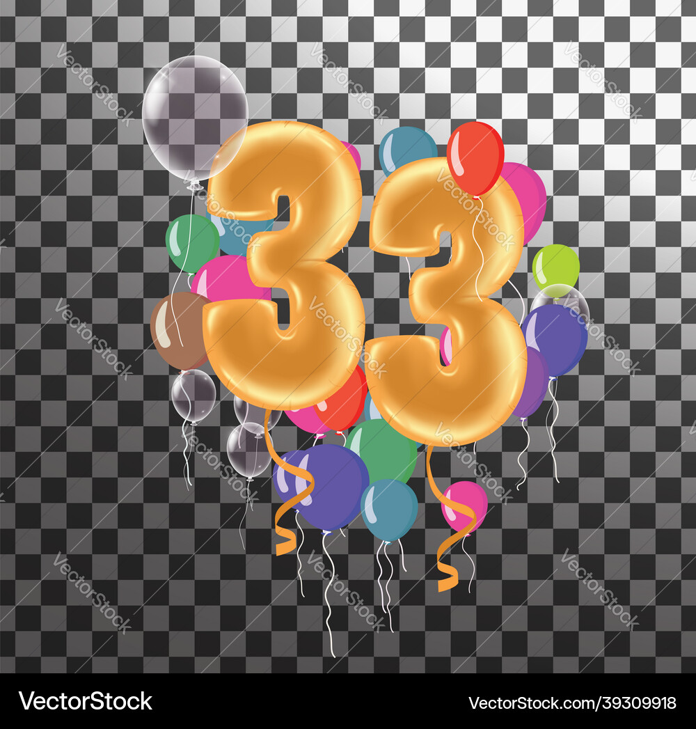 Happy birthday thirty three year fun celebration Vector Image