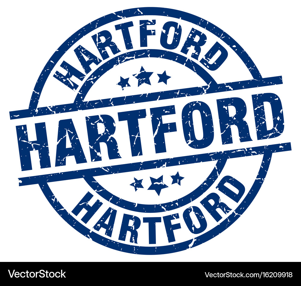 Hartford blue round grunge stamp Royalty Free Vector Image