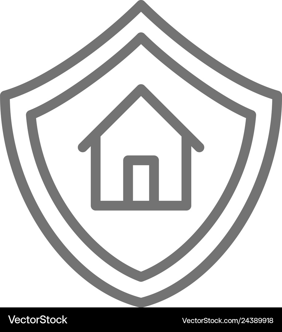 Home protection shield with house property Vector Image