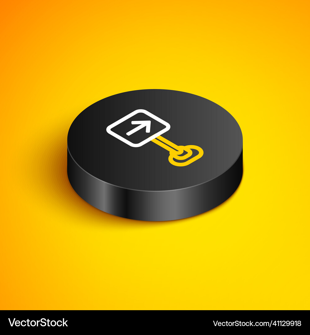 Isometric line traffic sign turn right warning Vector Image