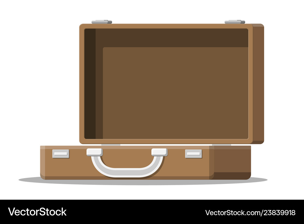 Open vintage suitcase for travel Royalty Free Vector Image