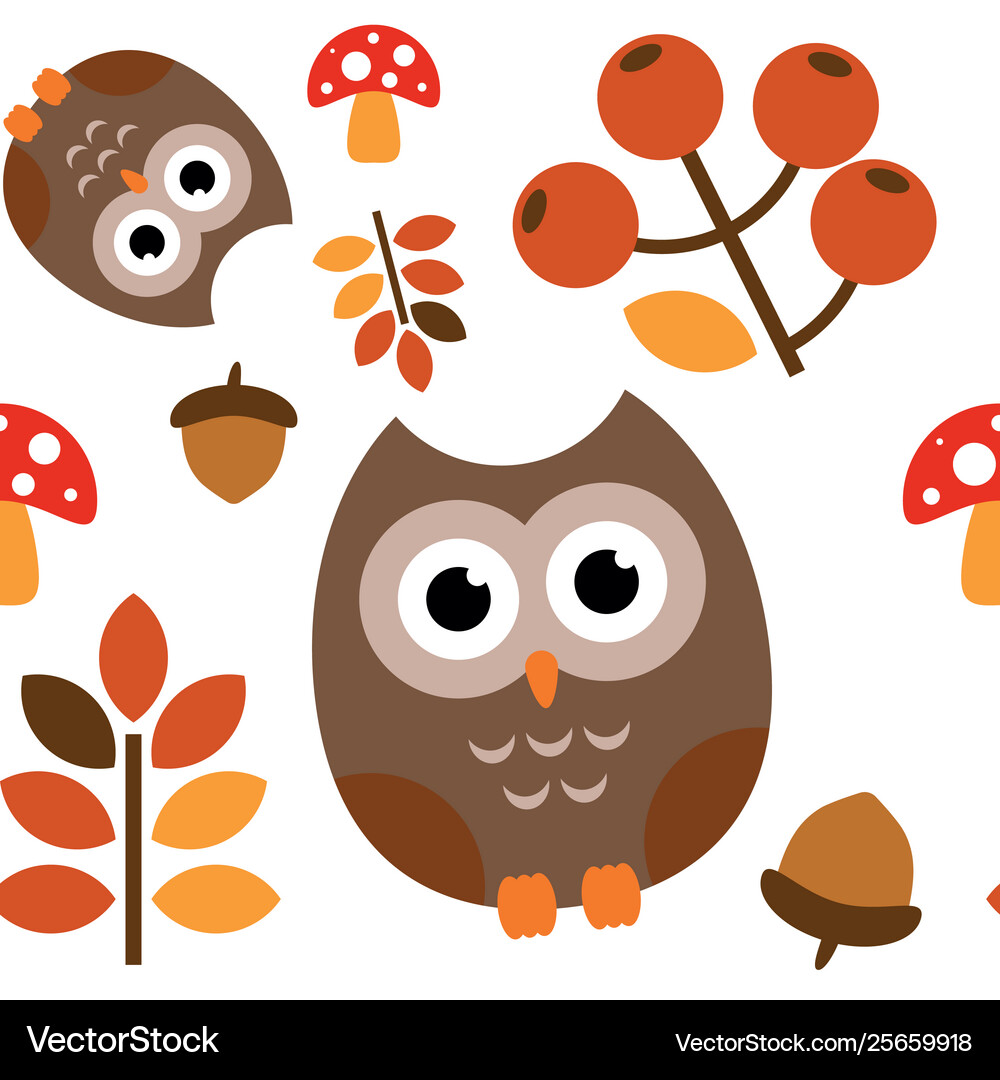 Pattern owl Royalty Free Vector Image - VectorStock