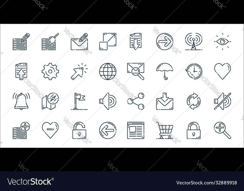 User interface line icons linear set quality line Vector Image