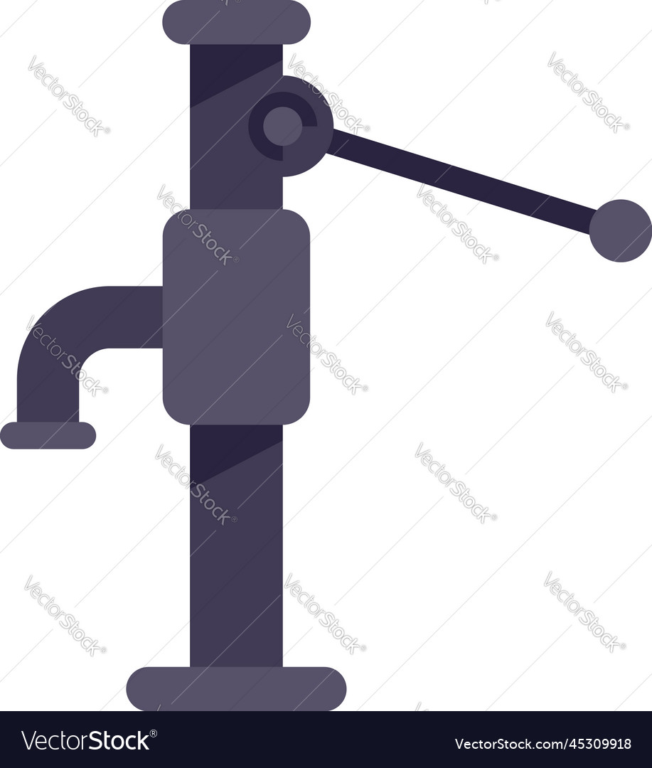 Water pipe pump icon flat system engine Royalty Free Vector
