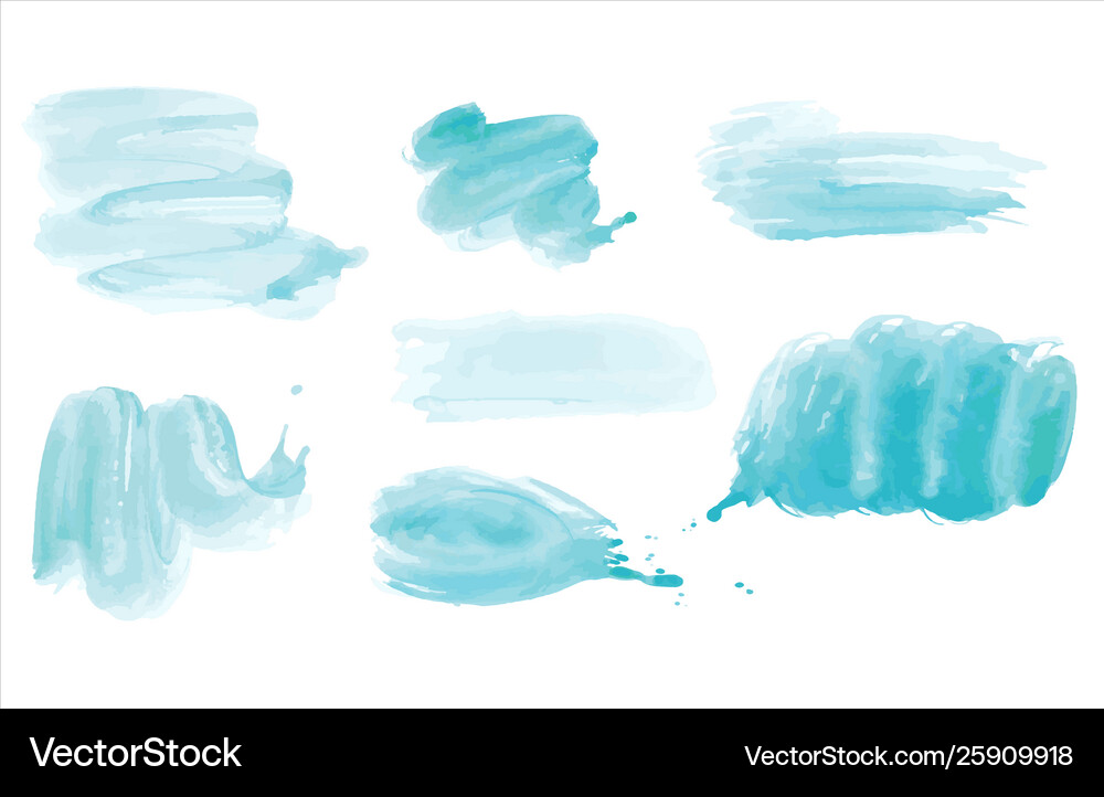 Watercolor blue abstract painted ink Royalty Free Vector