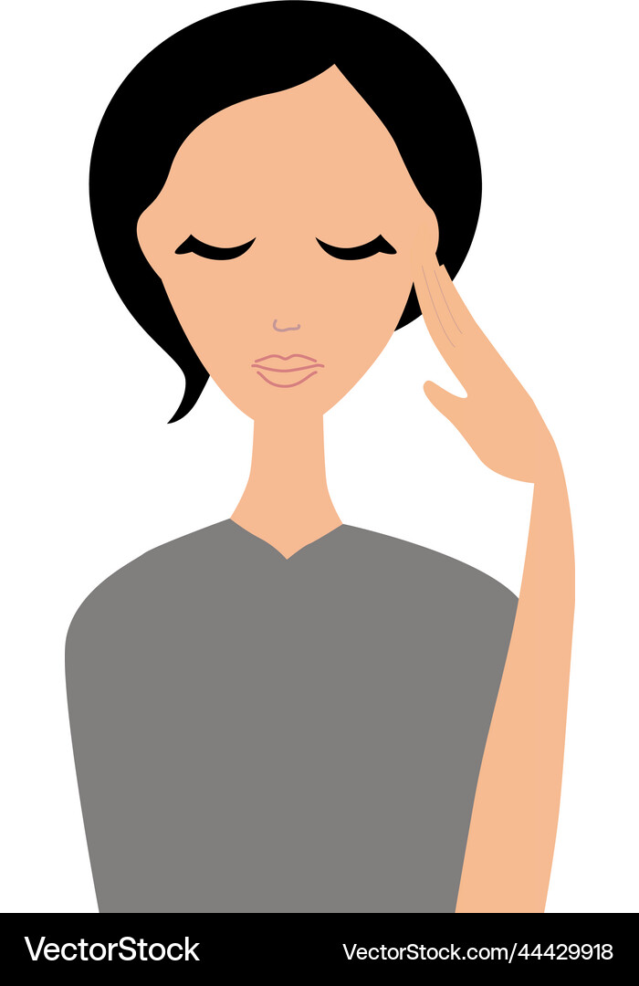 Woman with headache Royalty Free Vector Image - VectorStock