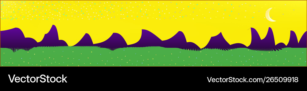 Yellow sky and mountains landscape Royalty Free Vector Image