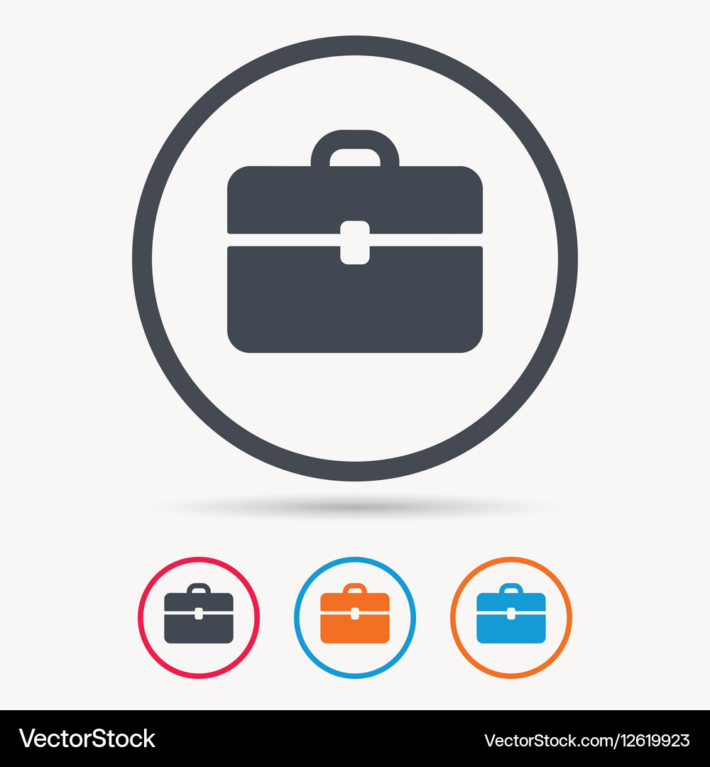 Briefcase icon diplomat handbag sign Royalty Free Vector