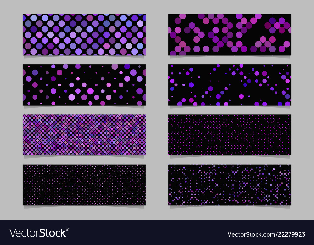 Circle pattern banner background set template Vector Image