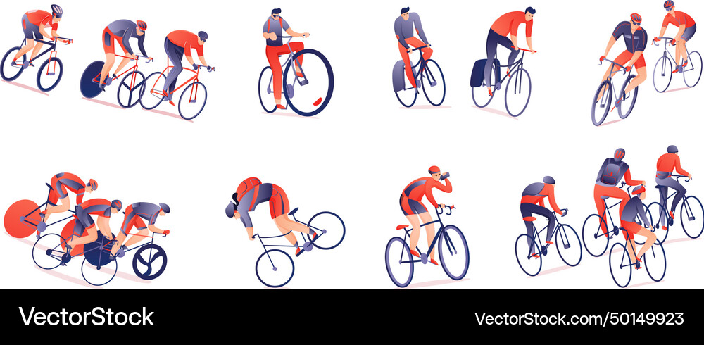 Cycling tour horizontal set Royalty Free Vector Image