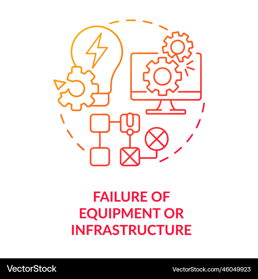 Failure of equipment or infrastructure red Vector Image