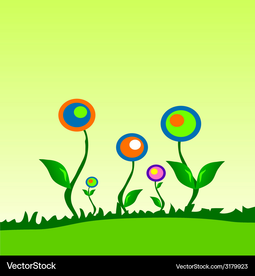 Flower in green color background Royalty Free Vector Image