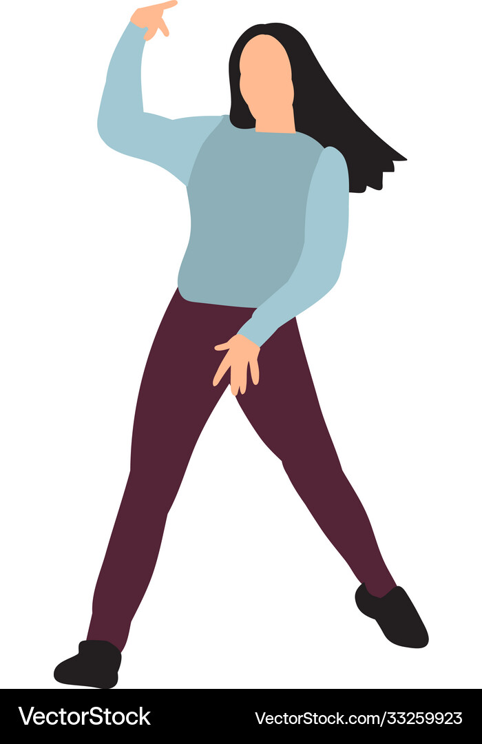 Girl dancing without a face in flat style Vector Image