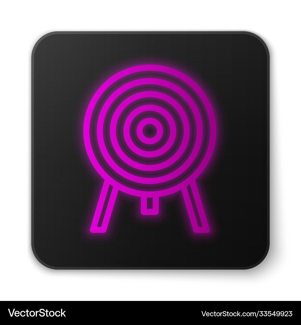 Glowing neon line target icon isolated on white Vector Image