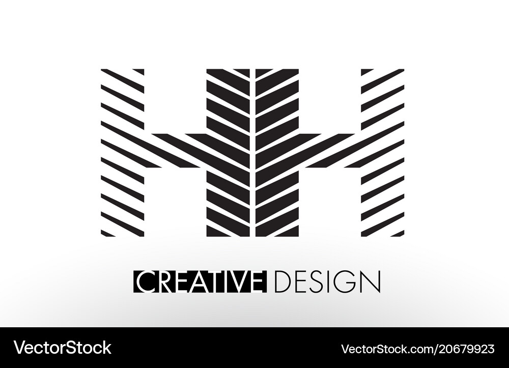 Hh h h lines letter design with creative elegant Vector Image