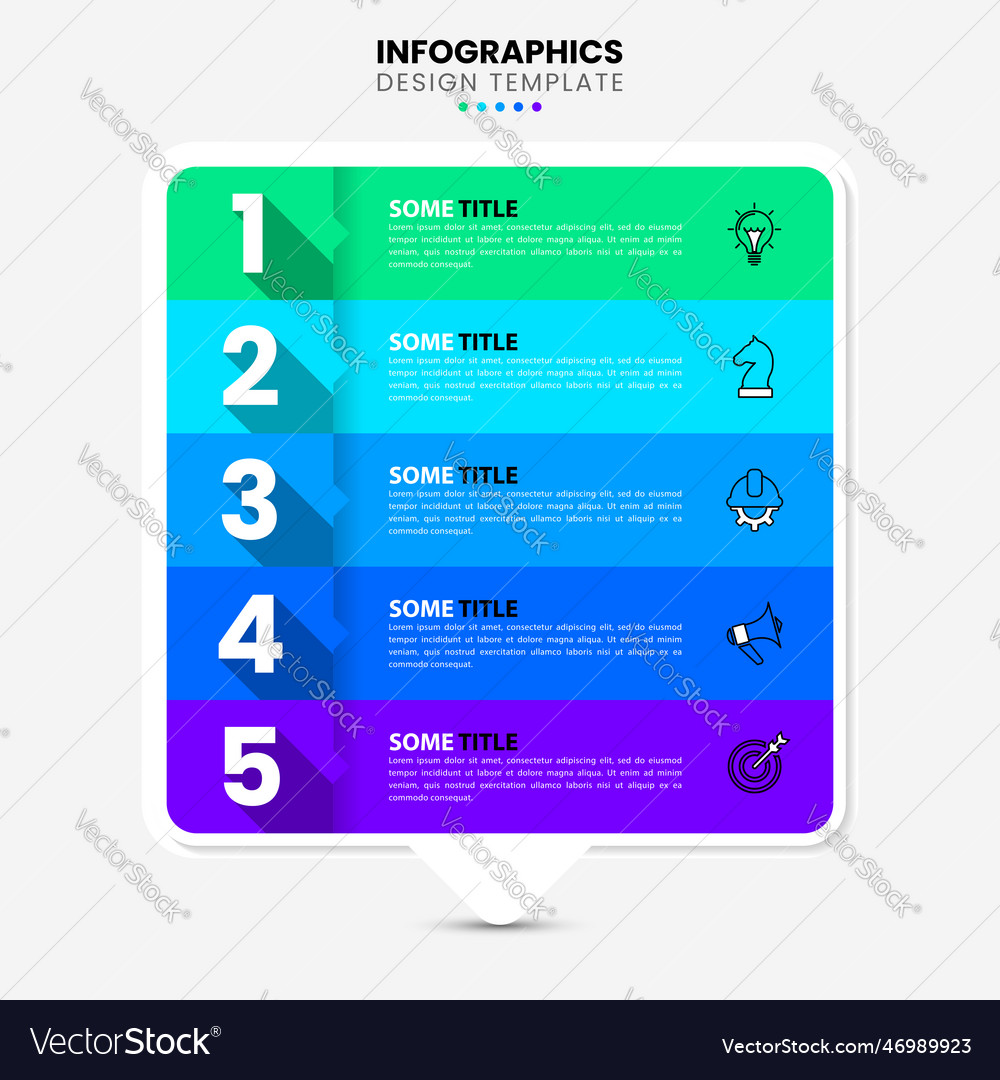 Infographic template banner with 5 steps Vector Image