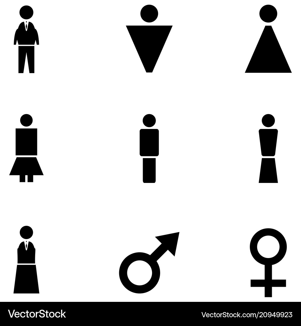 Man and women icon set Royalty Free Vector Image