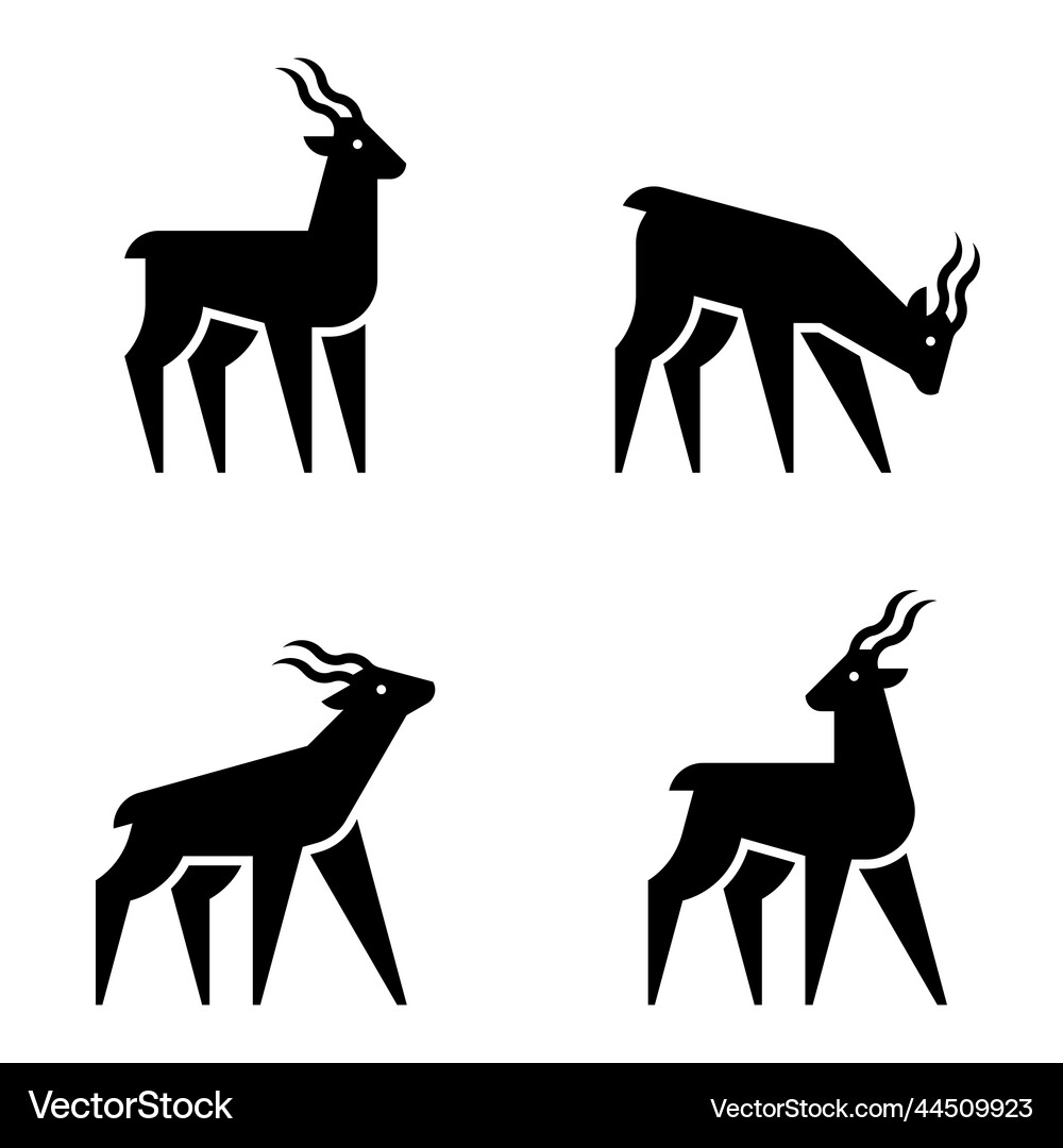 Set of kudu Royalty Free Vector Image - VectorStock