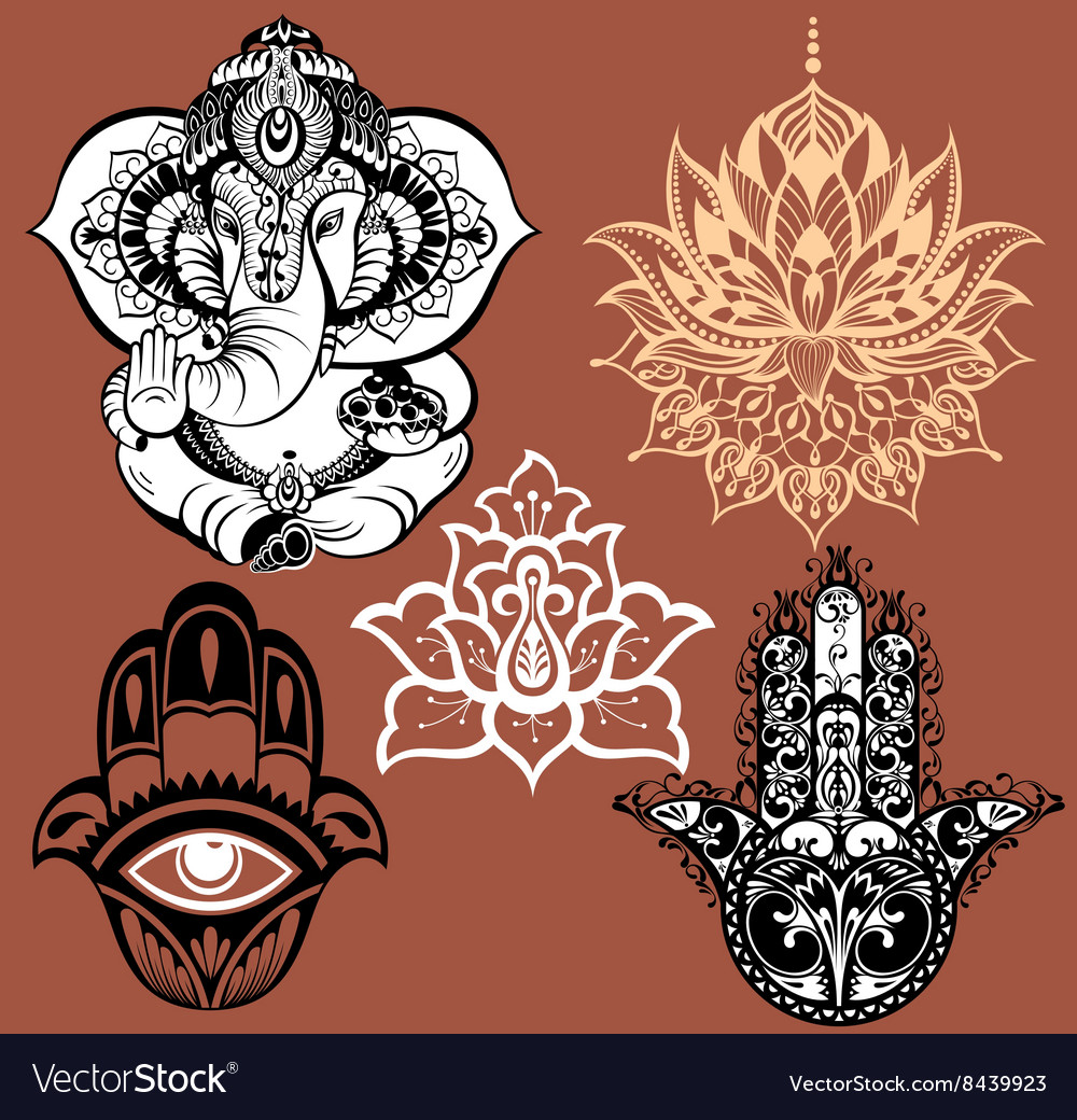 Set yoga elements Royalty Free Vector Image - VectorStock