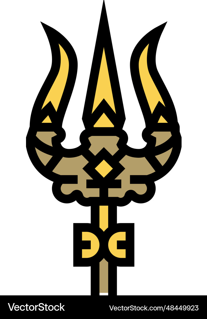 Shiva trident trishul color icon Royalty Free Vector Image