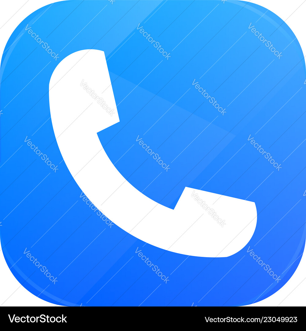 Telephone symbol flat icon handset glossy Vector Image