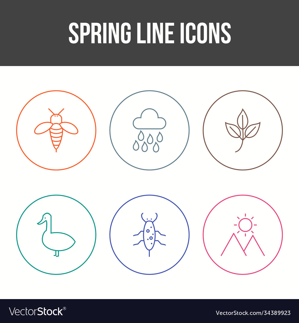 Unique spring icon set Royalty Free Vector Image