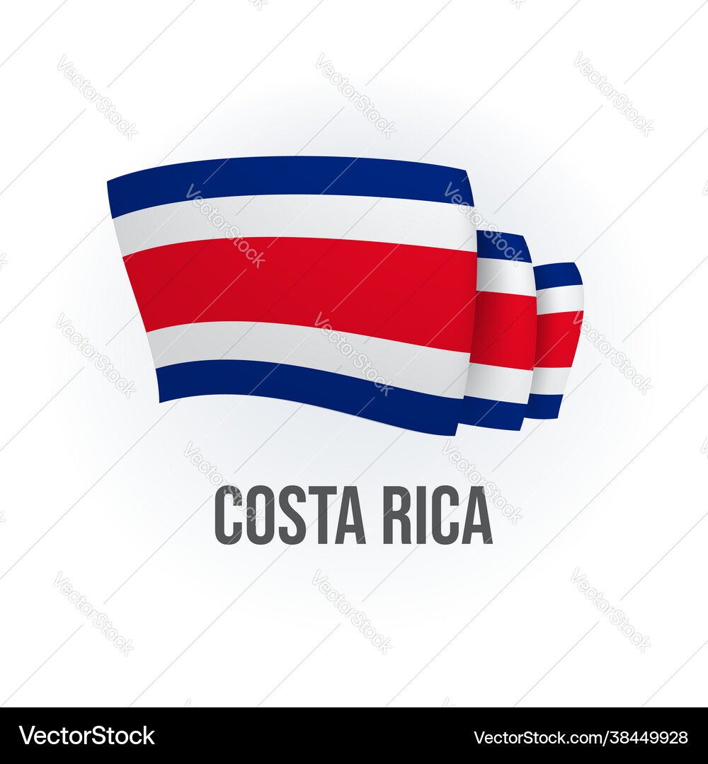 Costa rica flag bended Royalty Free Vector Image