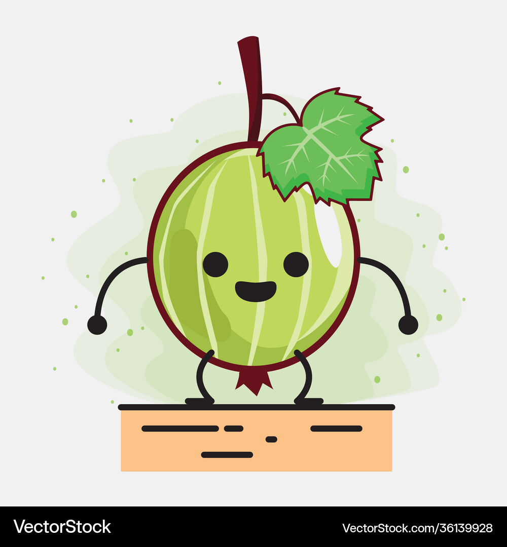 Cute gooseberry fruit mascot character Royalty Free Vector