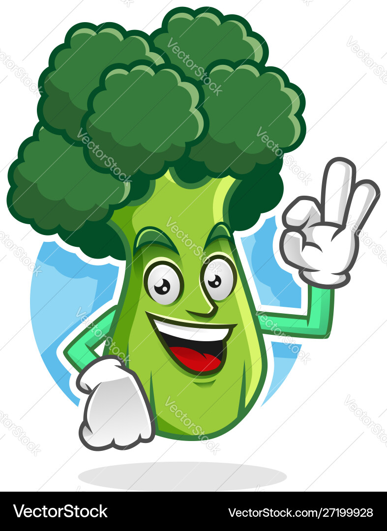 Delicious broccoli mascot broccoli character Vector Image