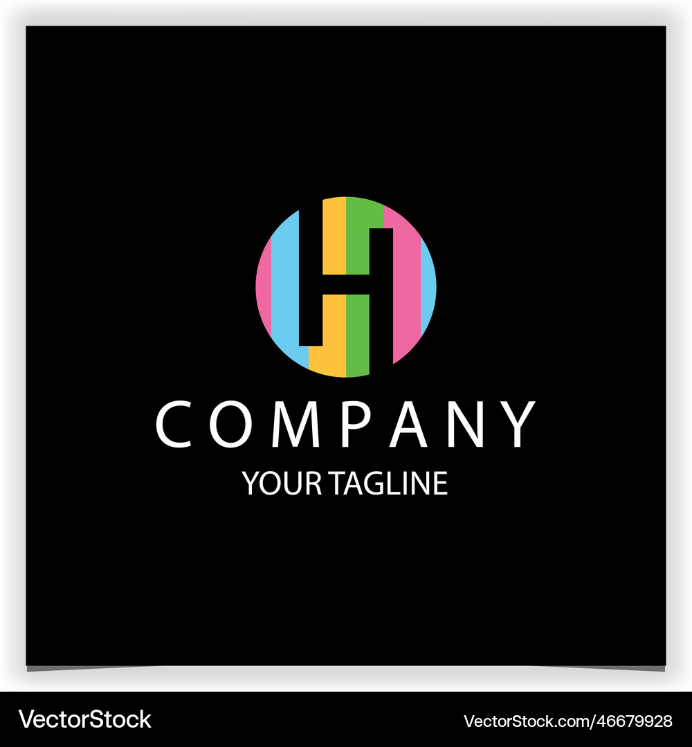 Letter h initials logo with colorful circles Vector Image