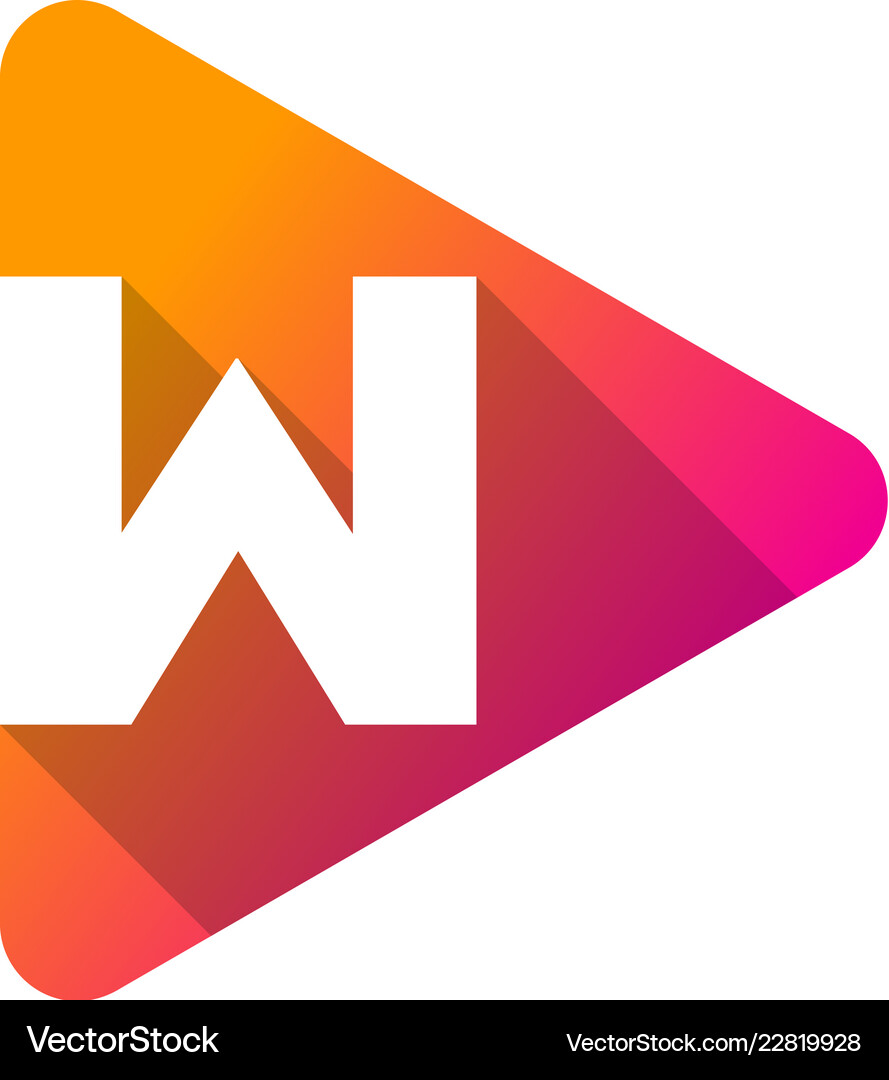 Media letter w logo icon design Royalty Free Vector Image