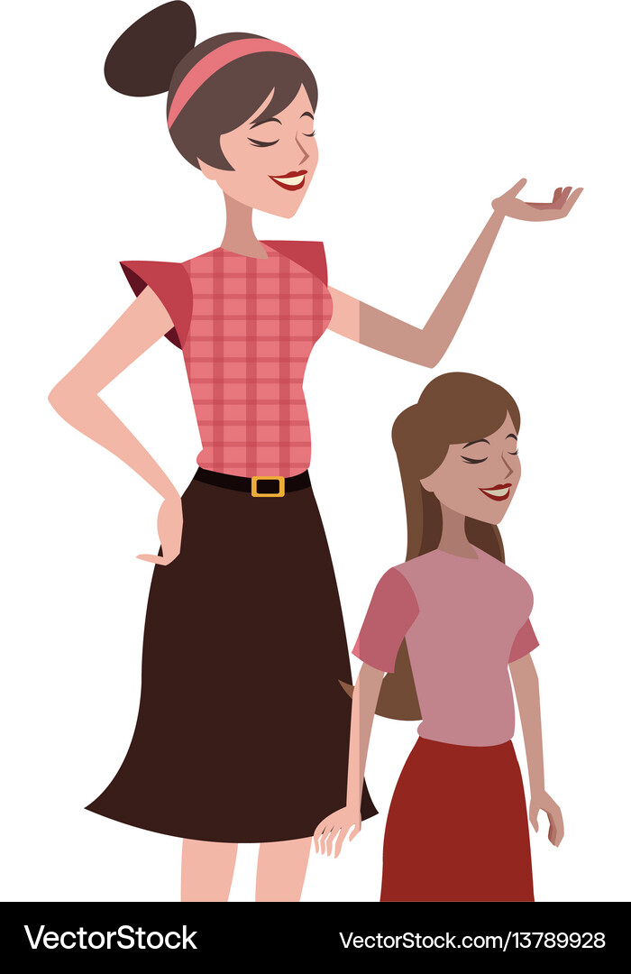 Mother and daughter Royalty Free Vector Image - VectorStock