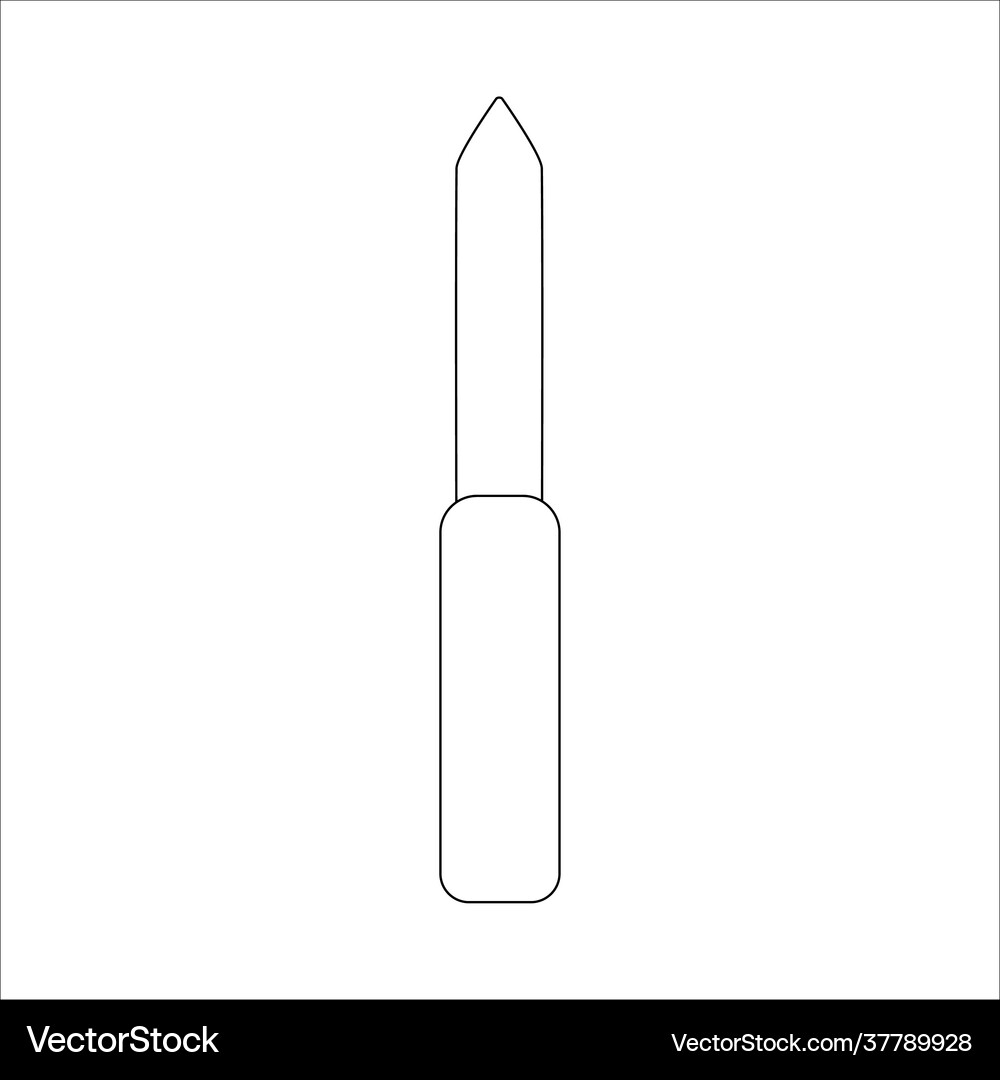 Nail file line icon isolated on white Royalty Free Vector