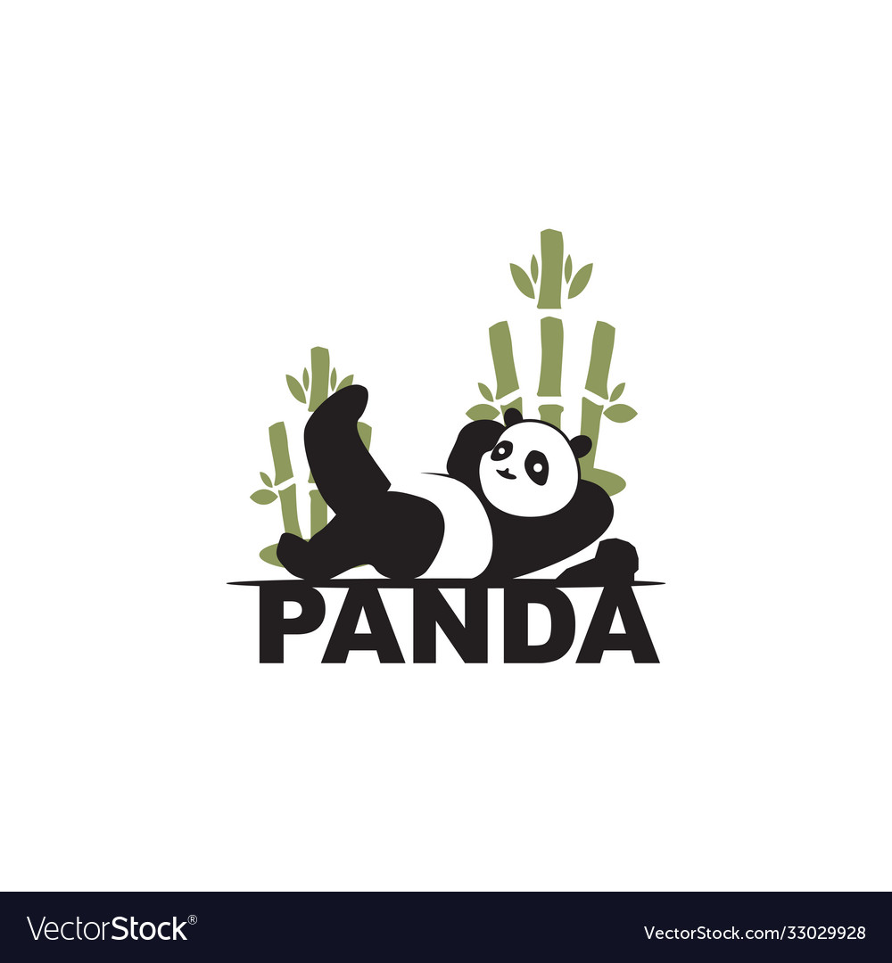 Panda animal logo design template Royalty Free Vector Image