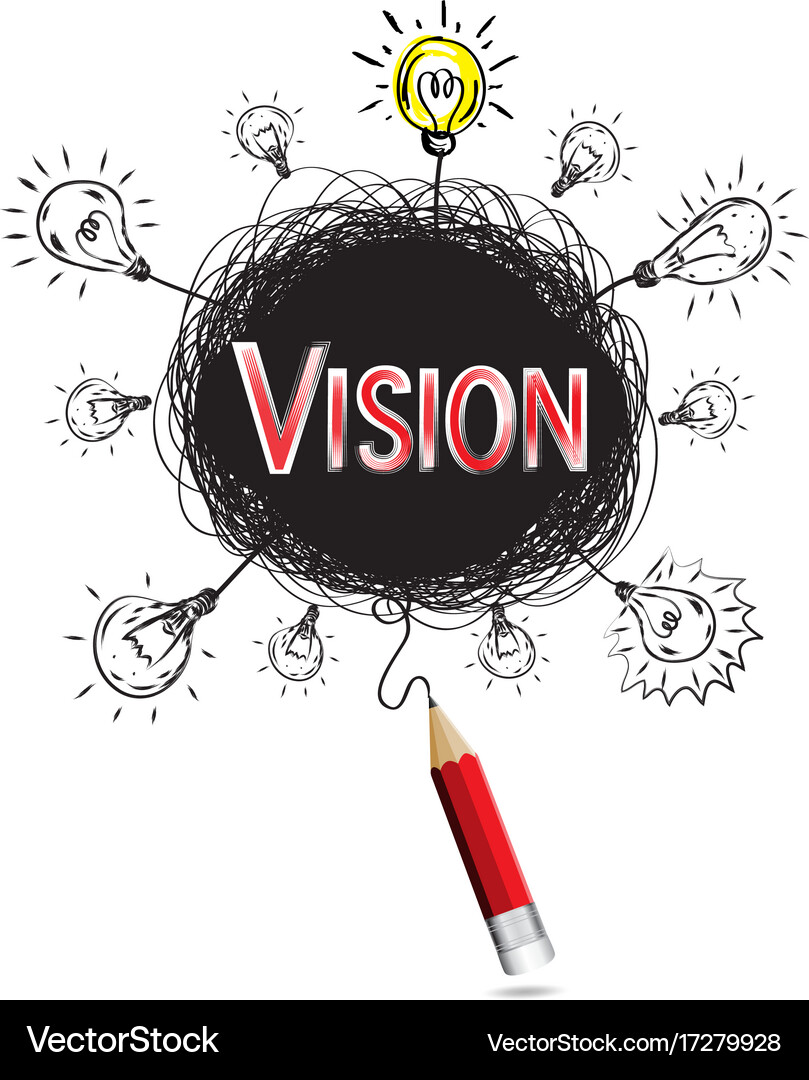 Red pencil idea concept vision business Royalty Free Vector
