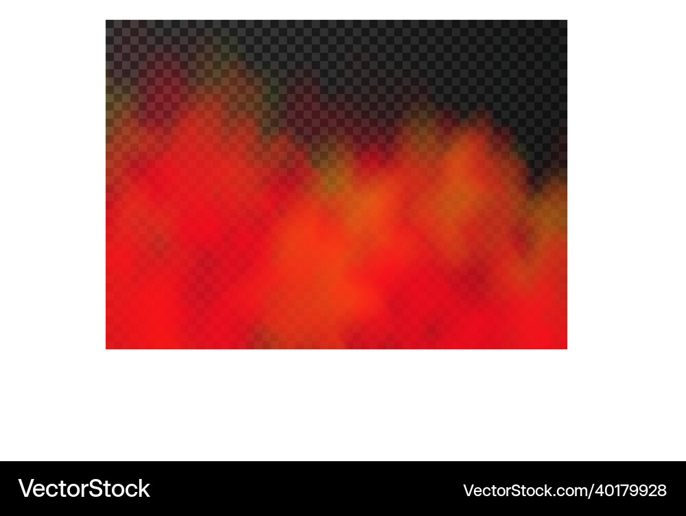 Red smoke and fire isolated on transparent Vector Image