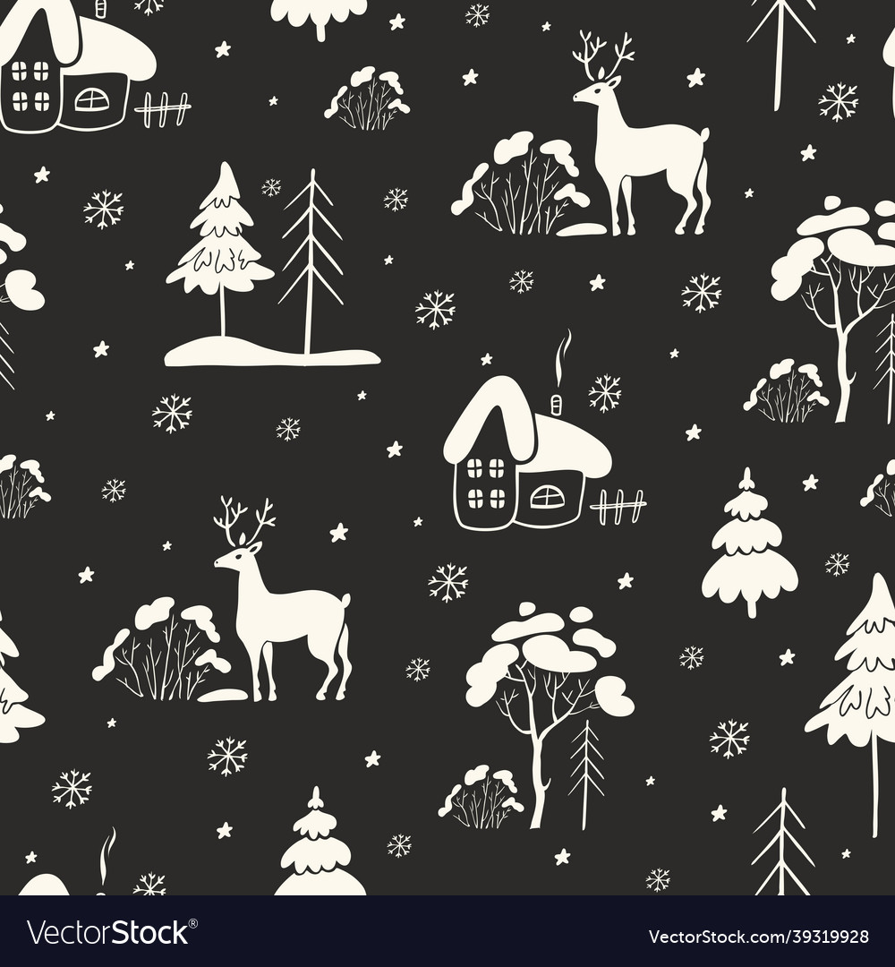 Seamless pattern with winter Royalty Free Vector Image